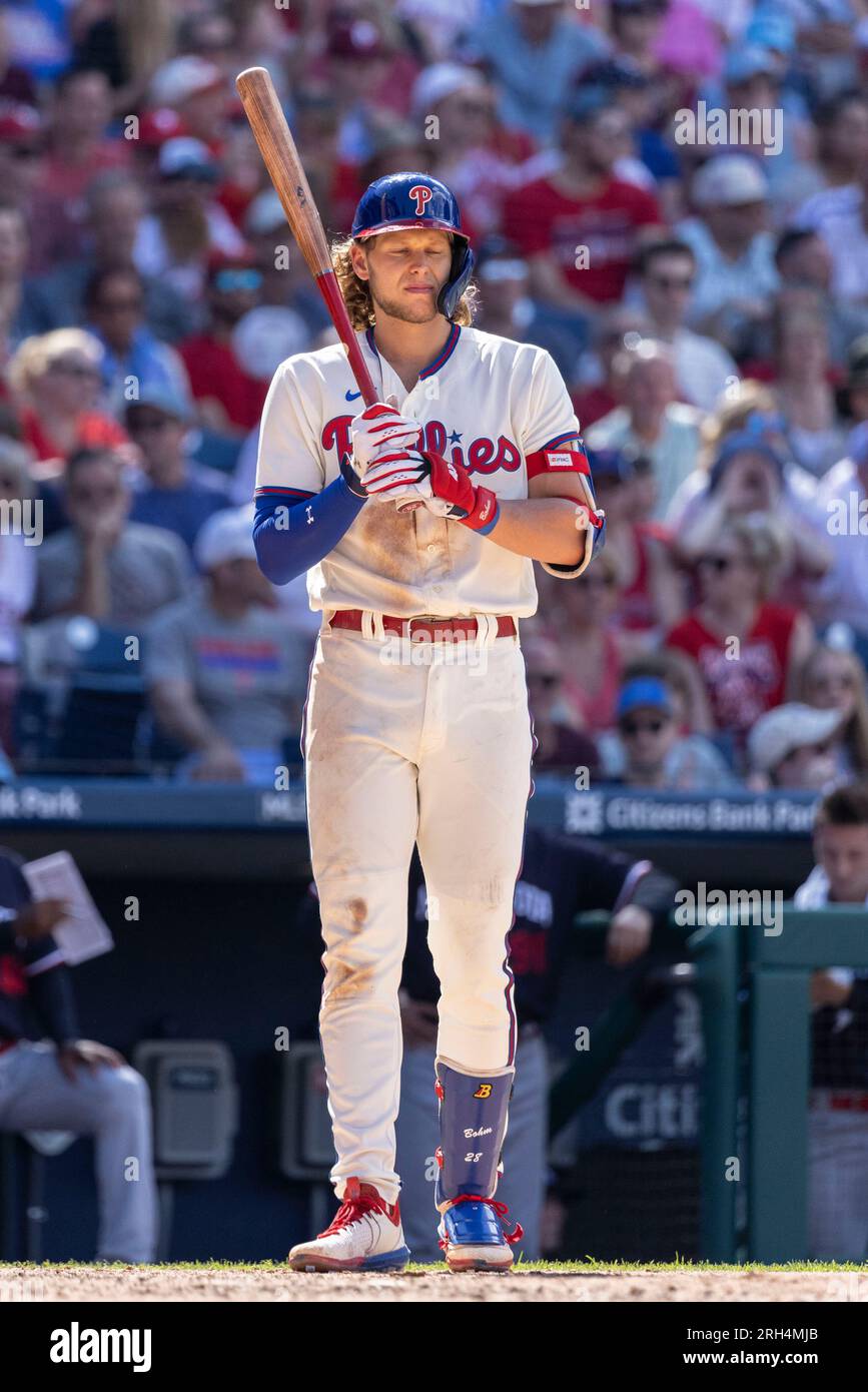 Philadelphia Phillies' Alec Bohm (28) in action during a baseball game ...