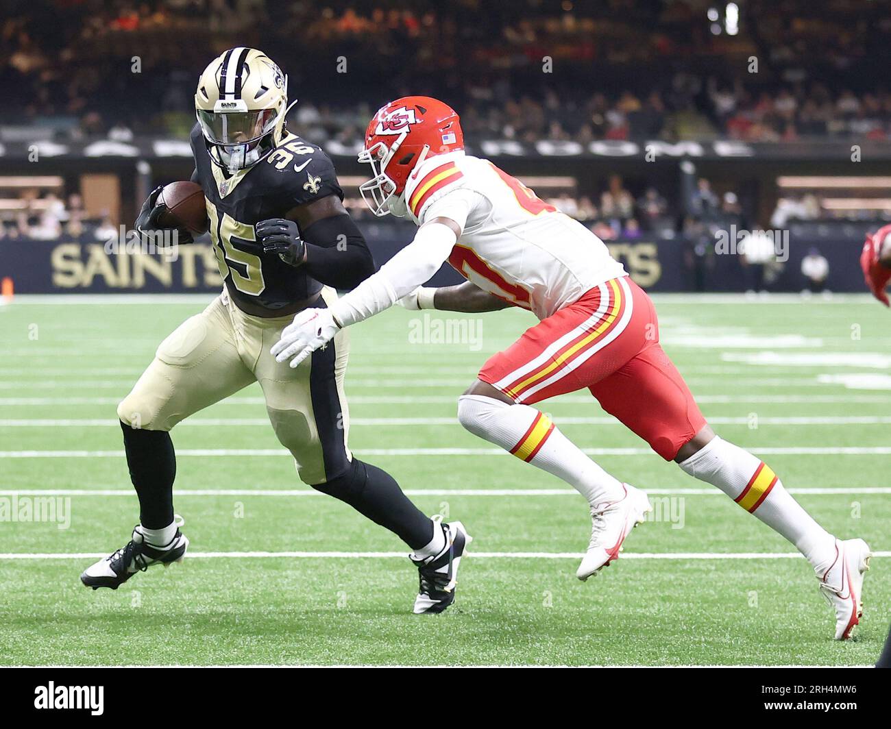 New Orleans, USA. 13th Aug, 2023. New Orleans Saints running back Ellis ...