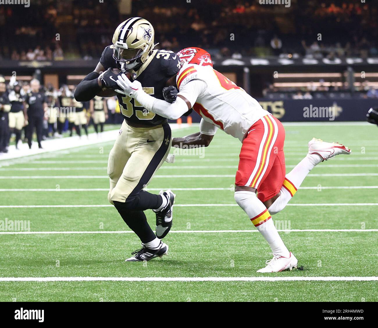New Orleans, USA. 13th Aug, 2023. New Orleans Saints running back Ellis ...