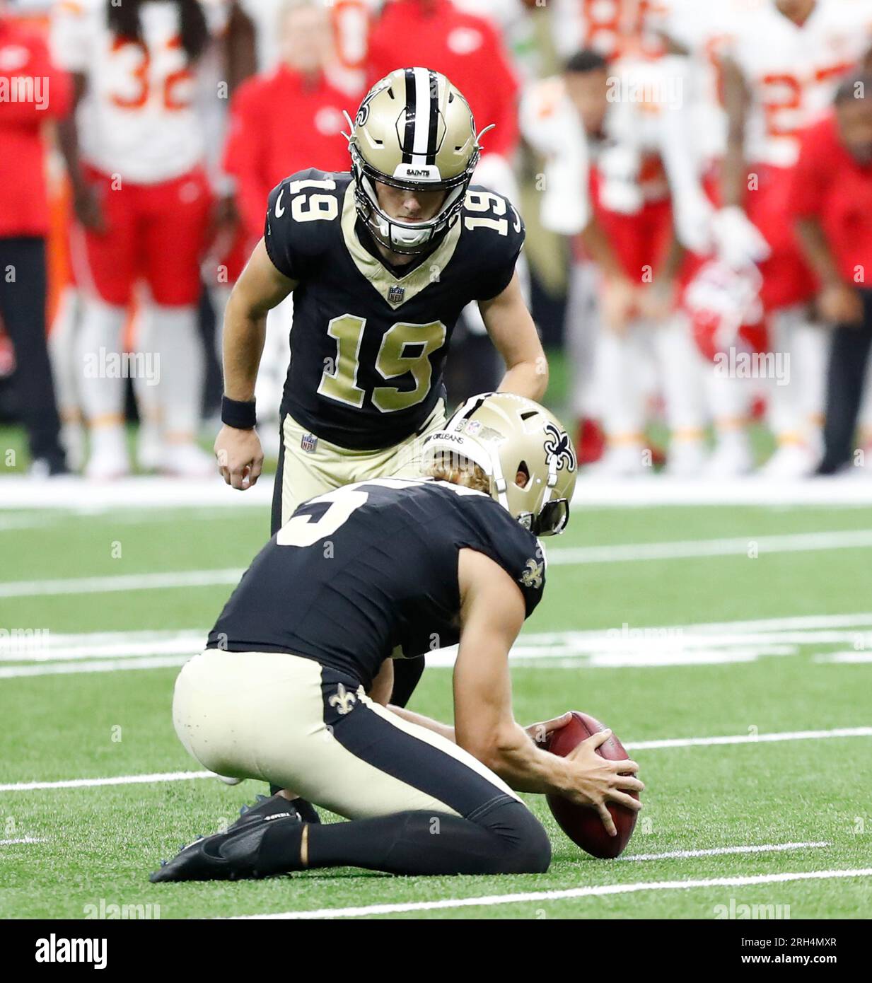 New Orleans, USA. 13th Aug, 2023. New Orleans Saints place kicker Blake ...