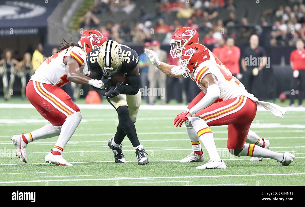 New Orleans, USA. 13th Aug, 2023. New Orleans Saints running back Ellis ...