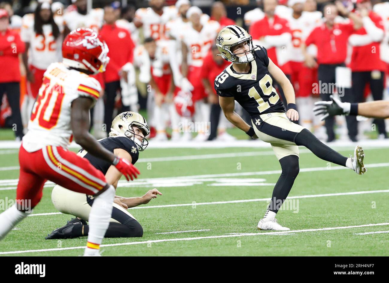 New Orleans, USA. 13th Aug, 2023. New Orleans Saints place kicker Blake ...