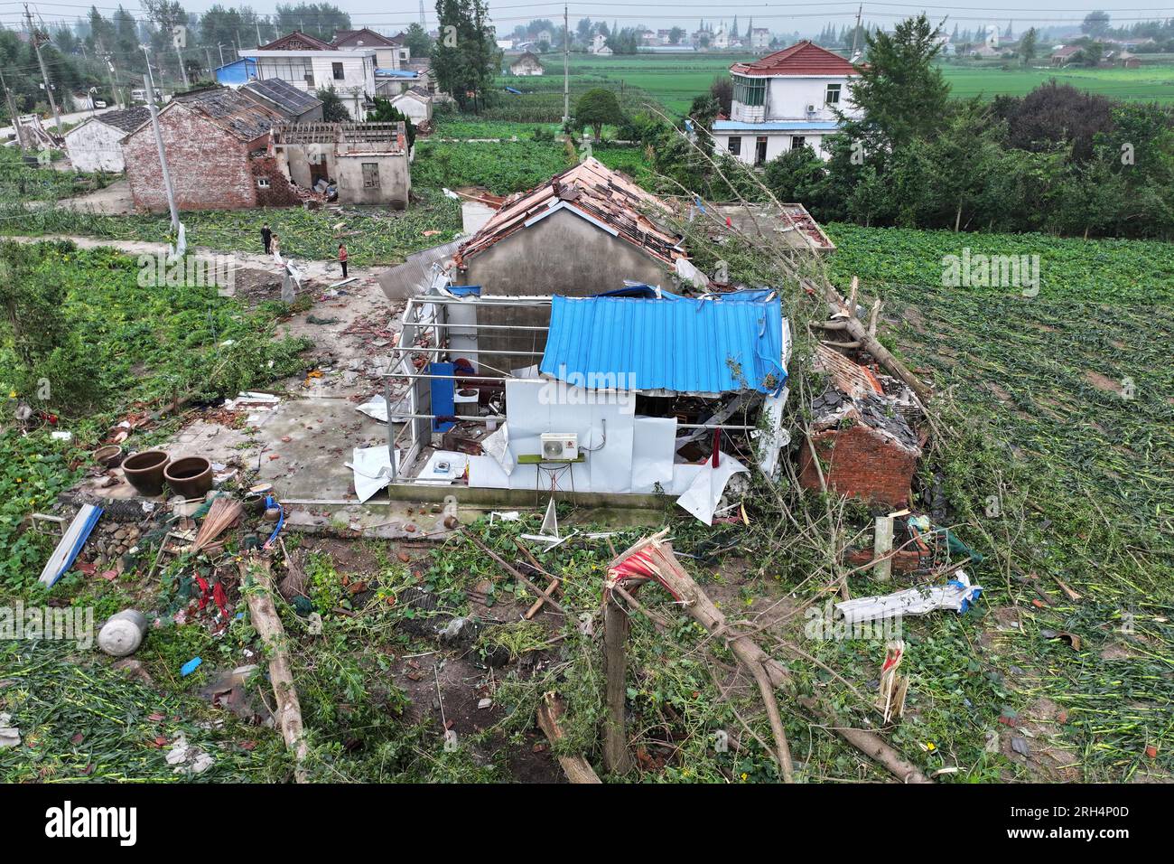 YANCHENG, CHINA - AUGUST 14, 2023 - A general view of the disaster site ...