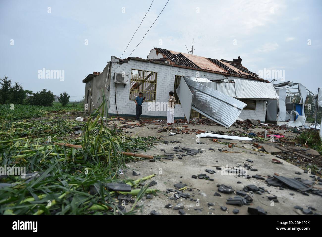 YANCHENG, CHINA - AUGUST 14, 2023 - A general view of the disaster site ...