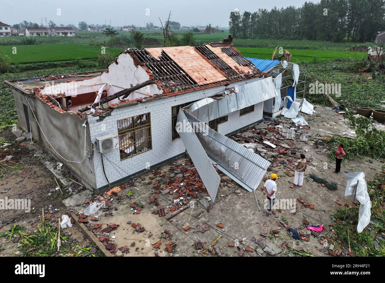 YANCHENG, CHINA - AUGUST 14, 2023 - A general view of the disaster site ...