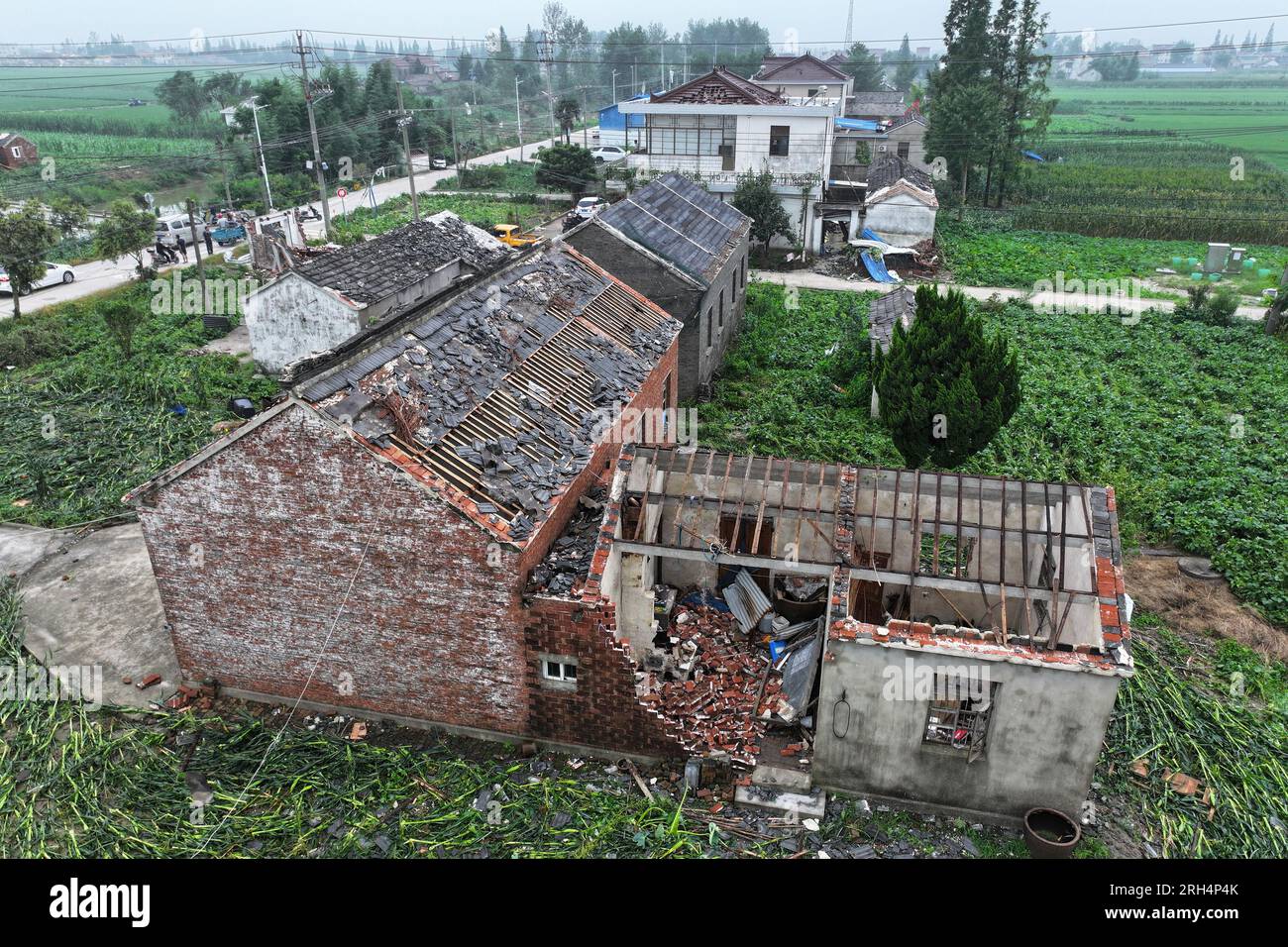 YANCHENG, CHINA - AUGUST 14, 2023 - A general view of the disaster site ...