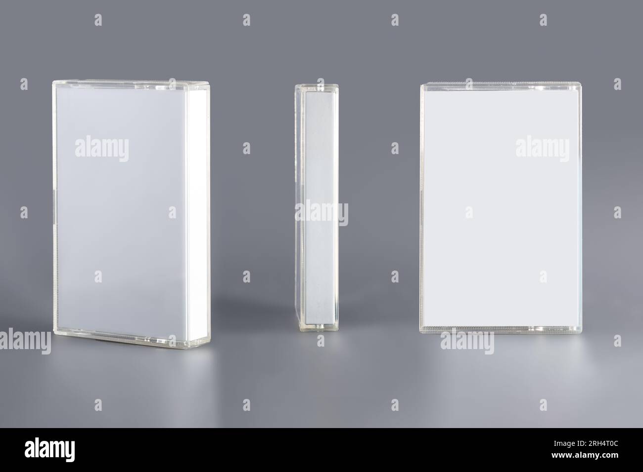 Blank compact cassette tape box design mockup, front profil side view ...