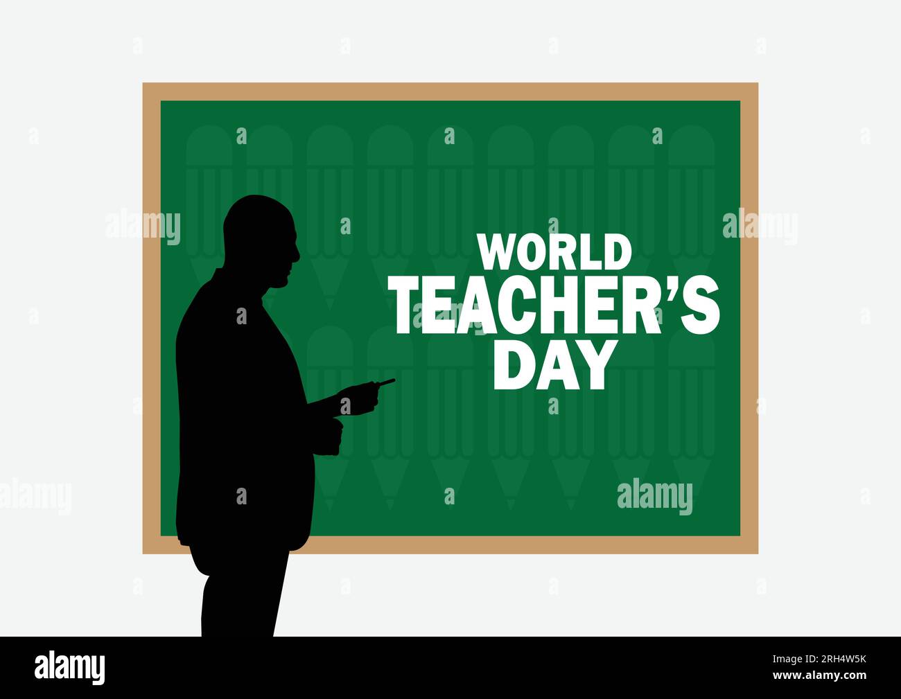 World Teacher's Day vector illustration poster background concept with ...