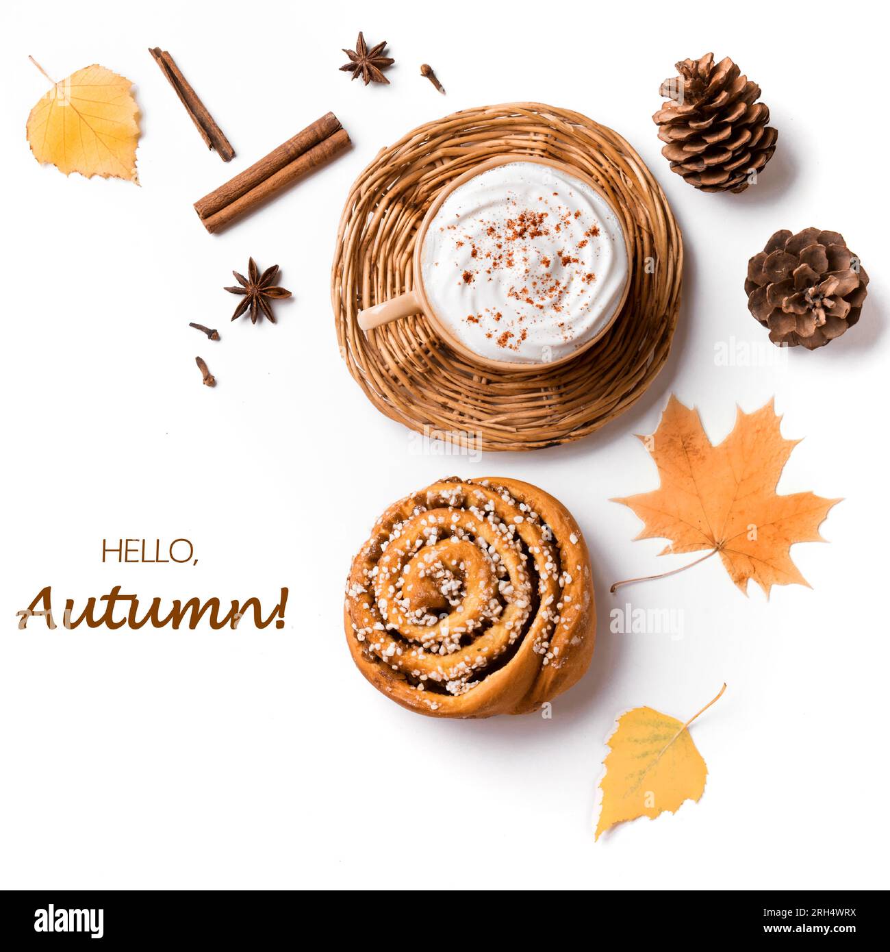 Latte spice coffee warm Cut Out Stock Images & Pictures - Alamy