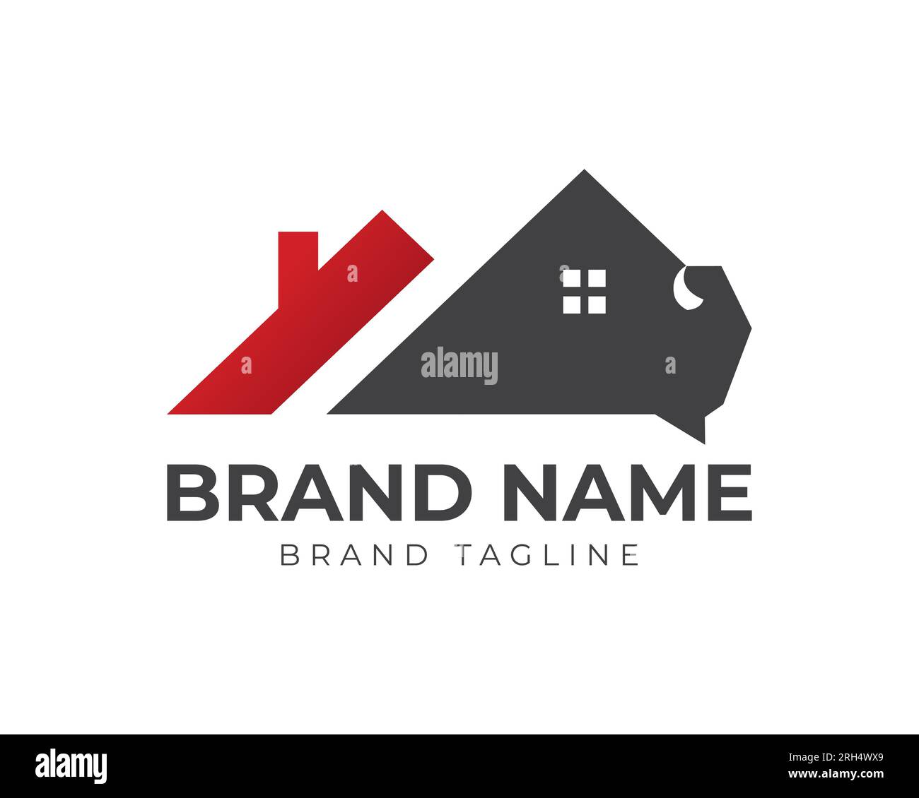 bison house logo. combination logo made from bison and house logo ...