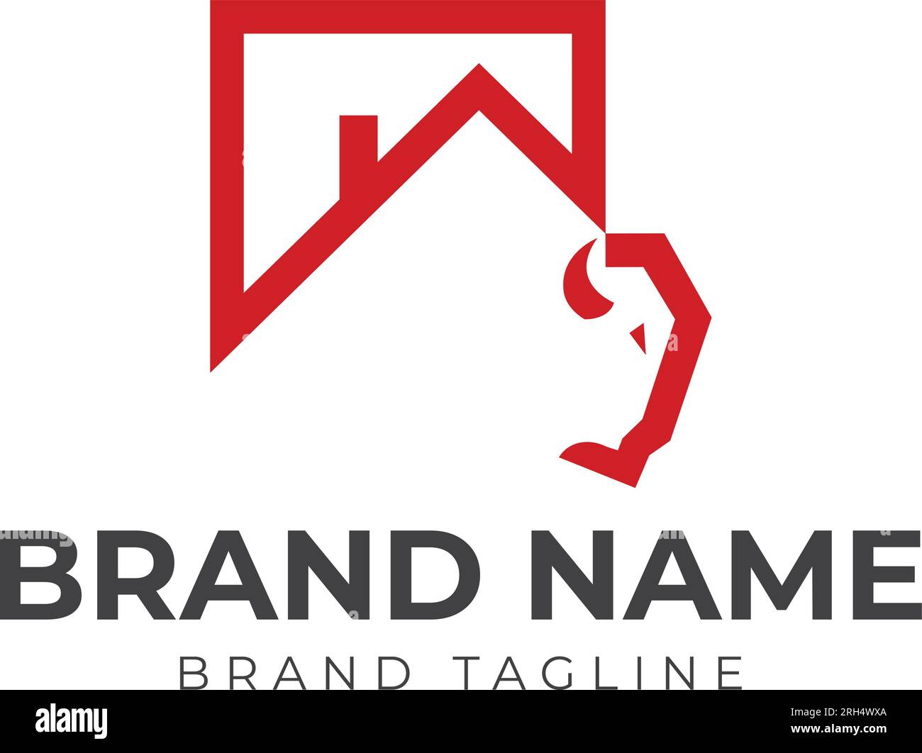 bison house logo. combination logo made from bison and house logo ...