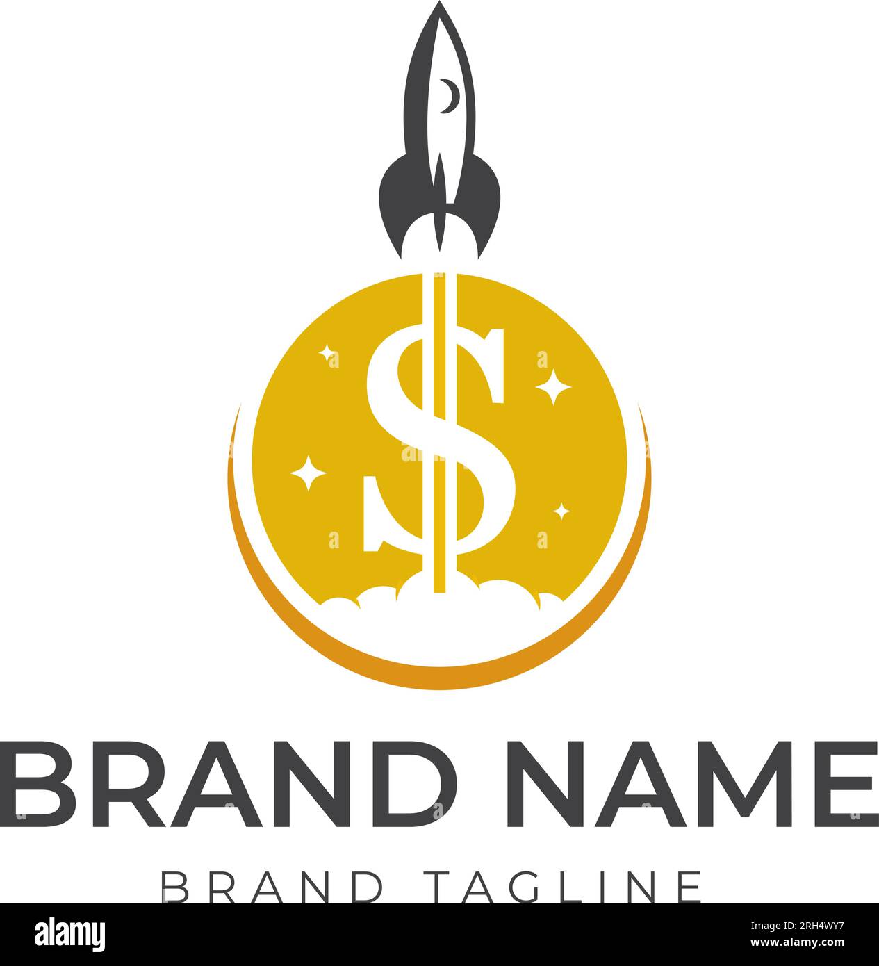 space coin logo. combination logo made from a coin and rocket logo ...