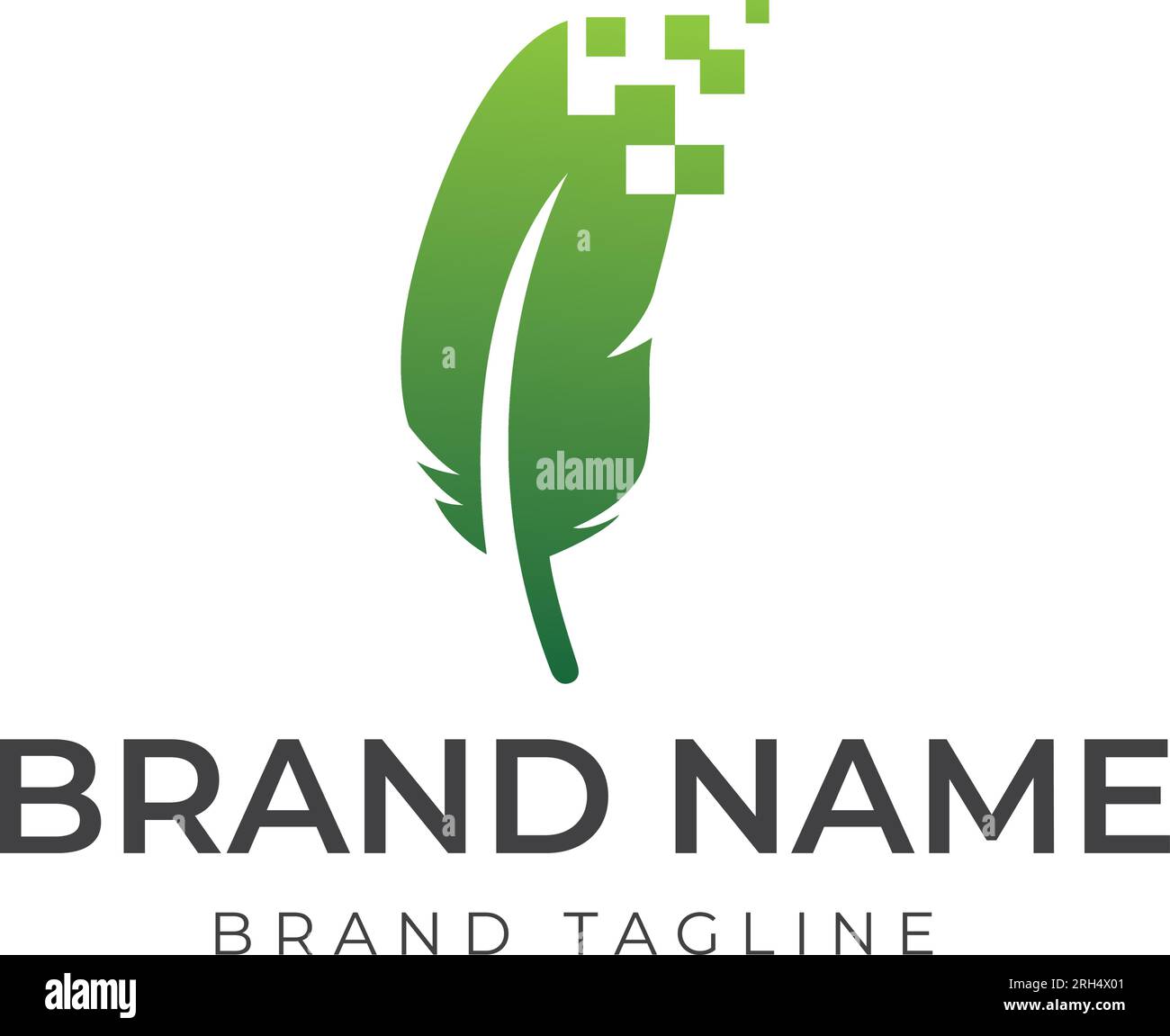 feather techno logo. logo combination made from feather and technology ...