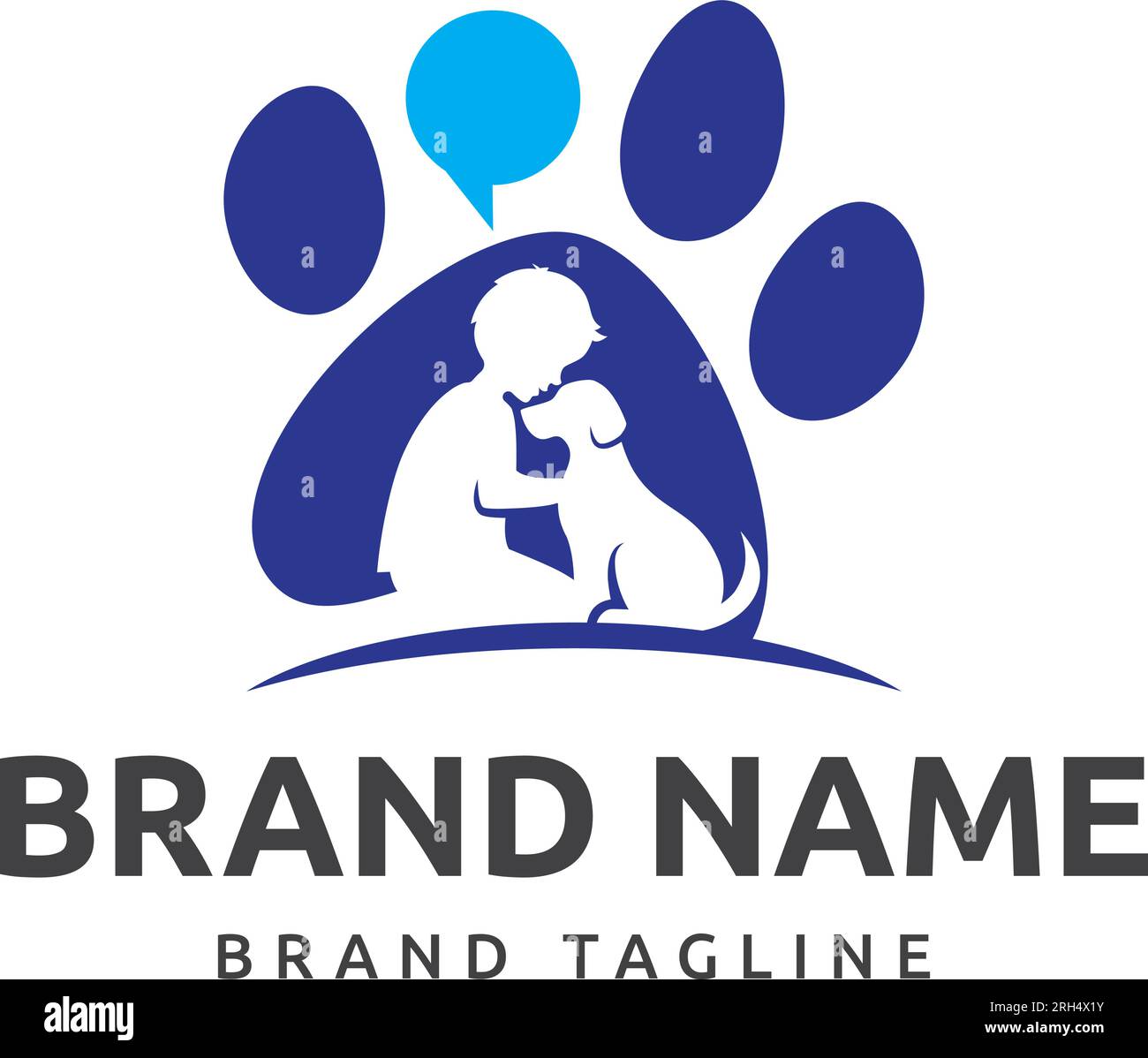 child and pet logo. logo made from combination logo between pet, child ...