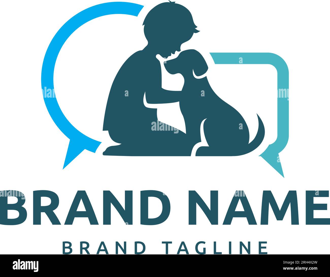 child and pet logo. logo made from combination logo between pet, child ...