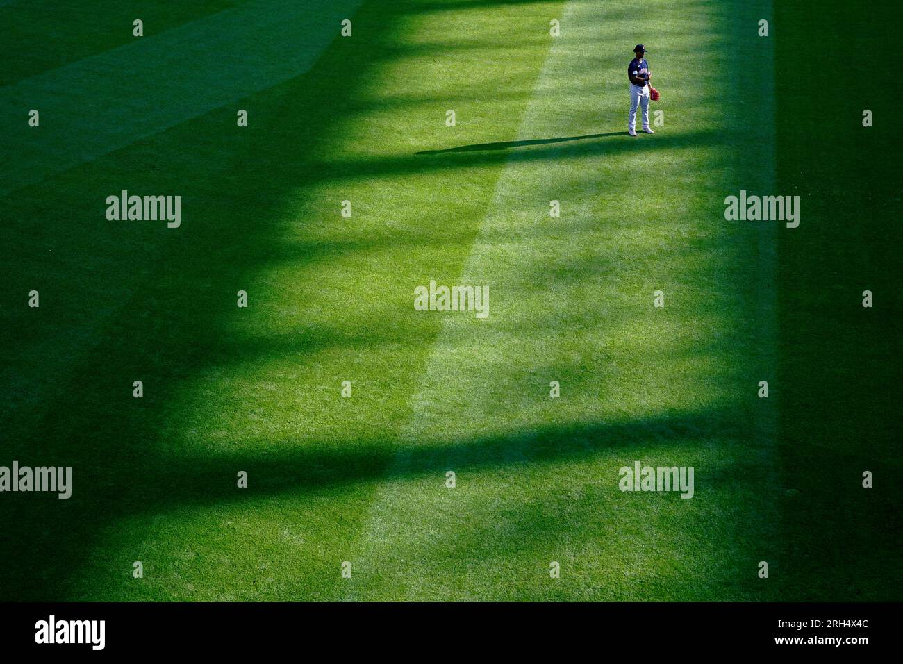 Boston Red Sox starting pitcher Brayan Bello warms up on the field ...