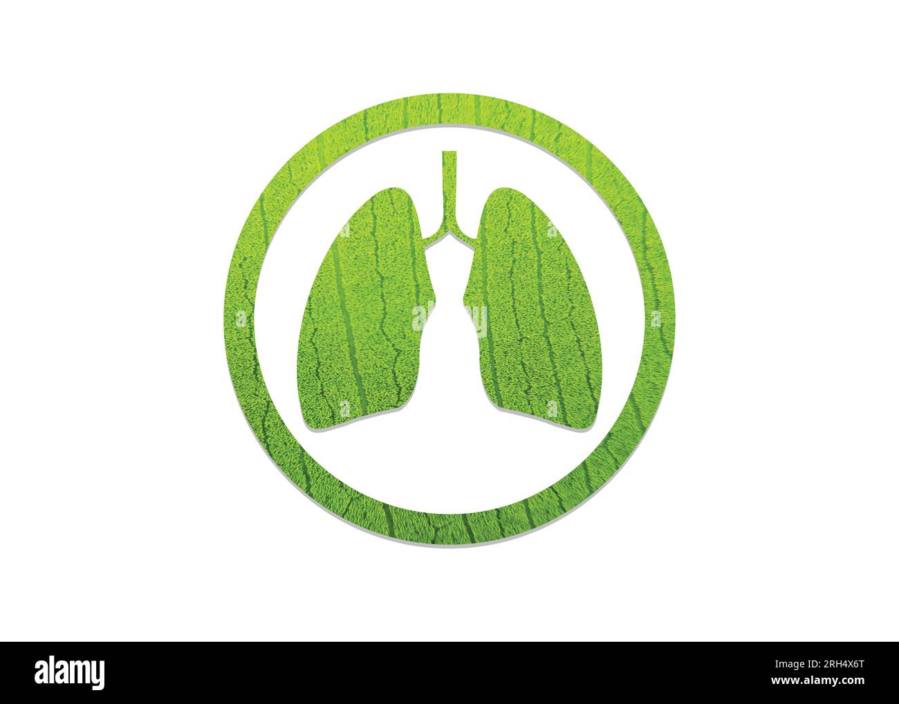 Green leaf shaped like human lungs conceptual vector illustration ...