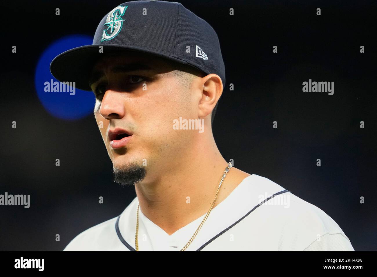 Seattle Mariners' Josh Rojas looks on during a baseball game against ...