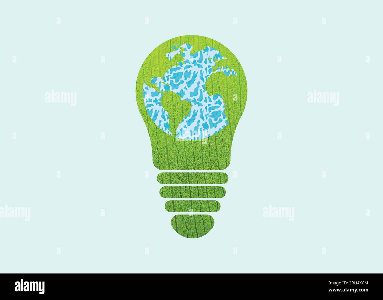 Green light bulb environment day and earth day vector illustration concept background with world ...