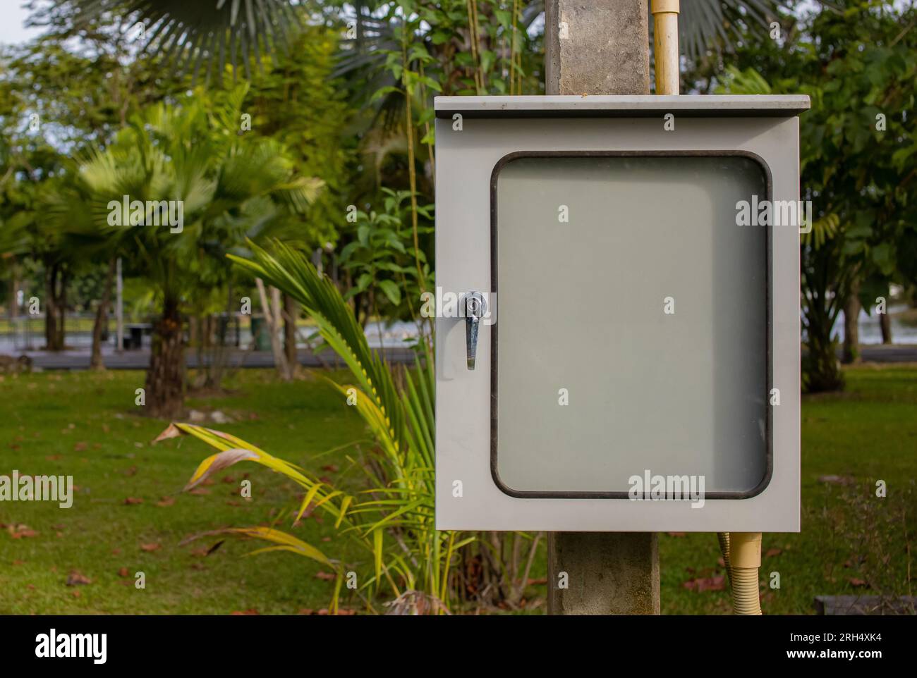 electric control box in the park for safety Stock Photo - Alamy