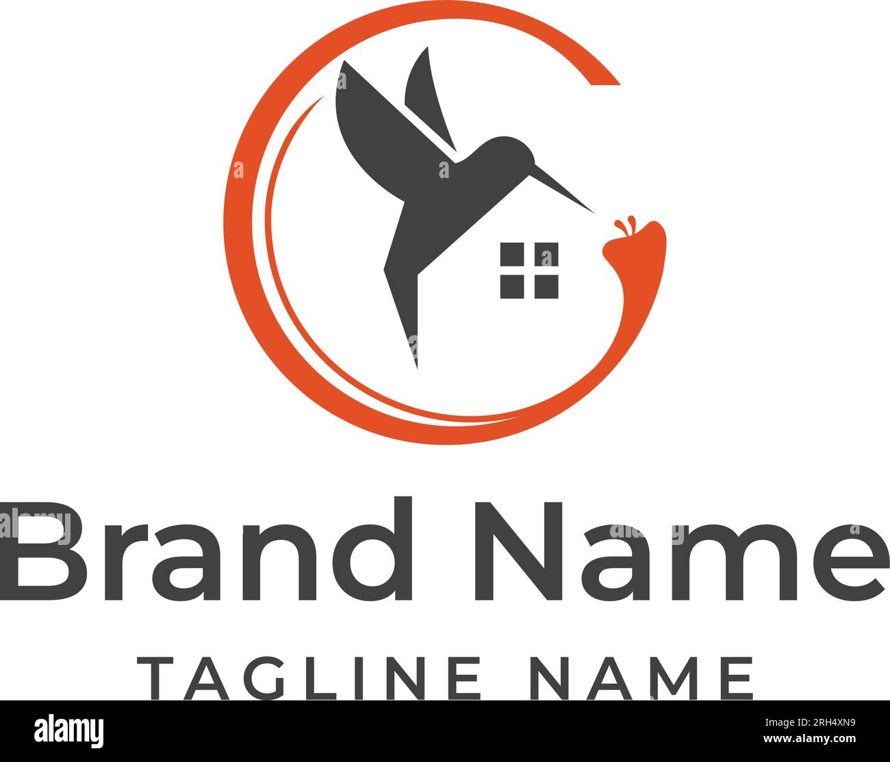 Letter C hummingbird home Logo. C initial logo with a house-shaped ...
