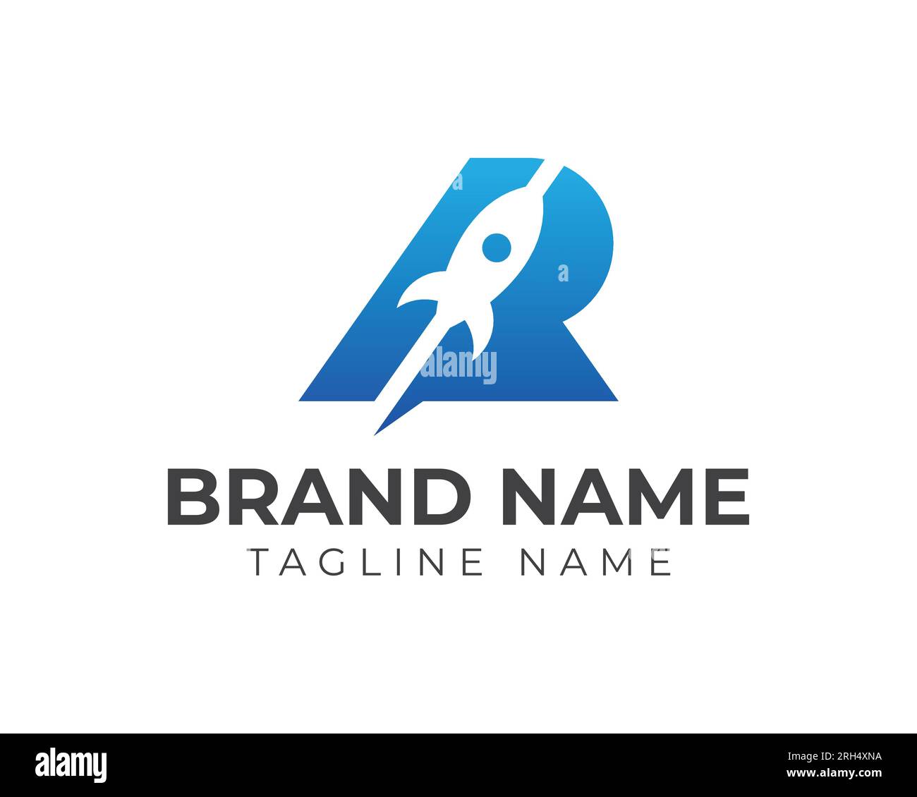 Initial r rocket logo design template vector illustration. logo made ...