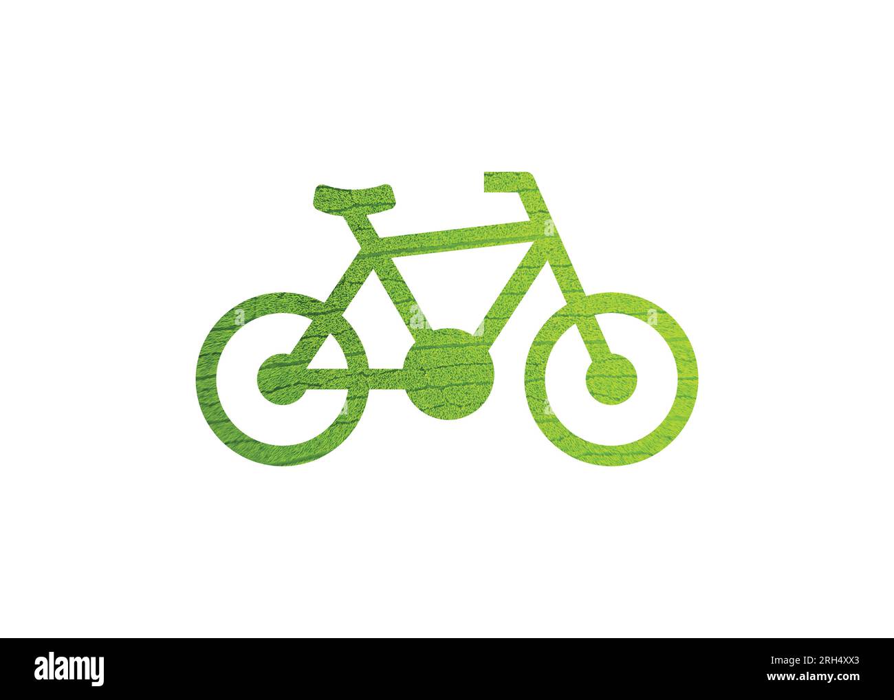 Green leaf made Bicycle. Green bicycle- World Bicycle day or World ...