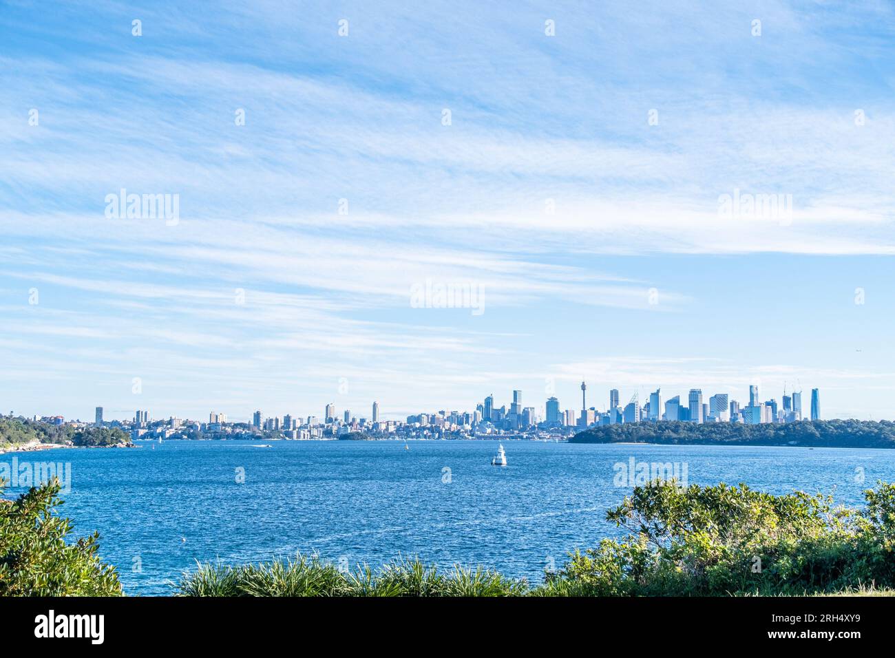 The cityscape of Sydney Australia,shot from Watson bay area.The water ...