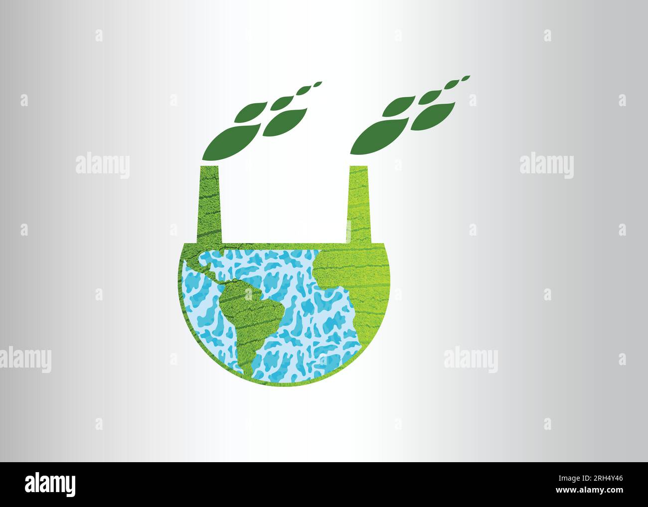 Ecology concept with green planet earth and bio energy, vector ...