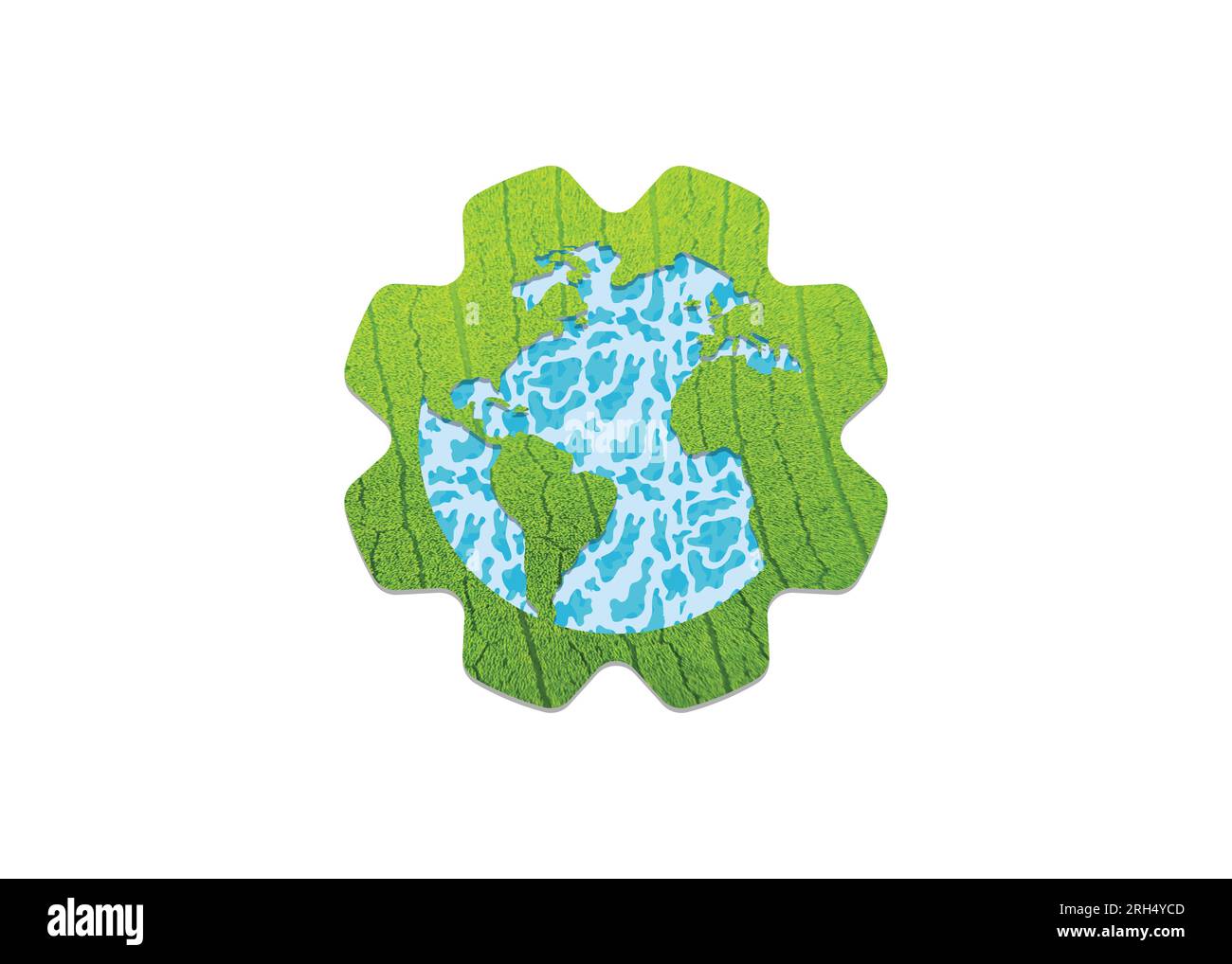 Green Technology Symbol concept. Green leaf with gear vector ...