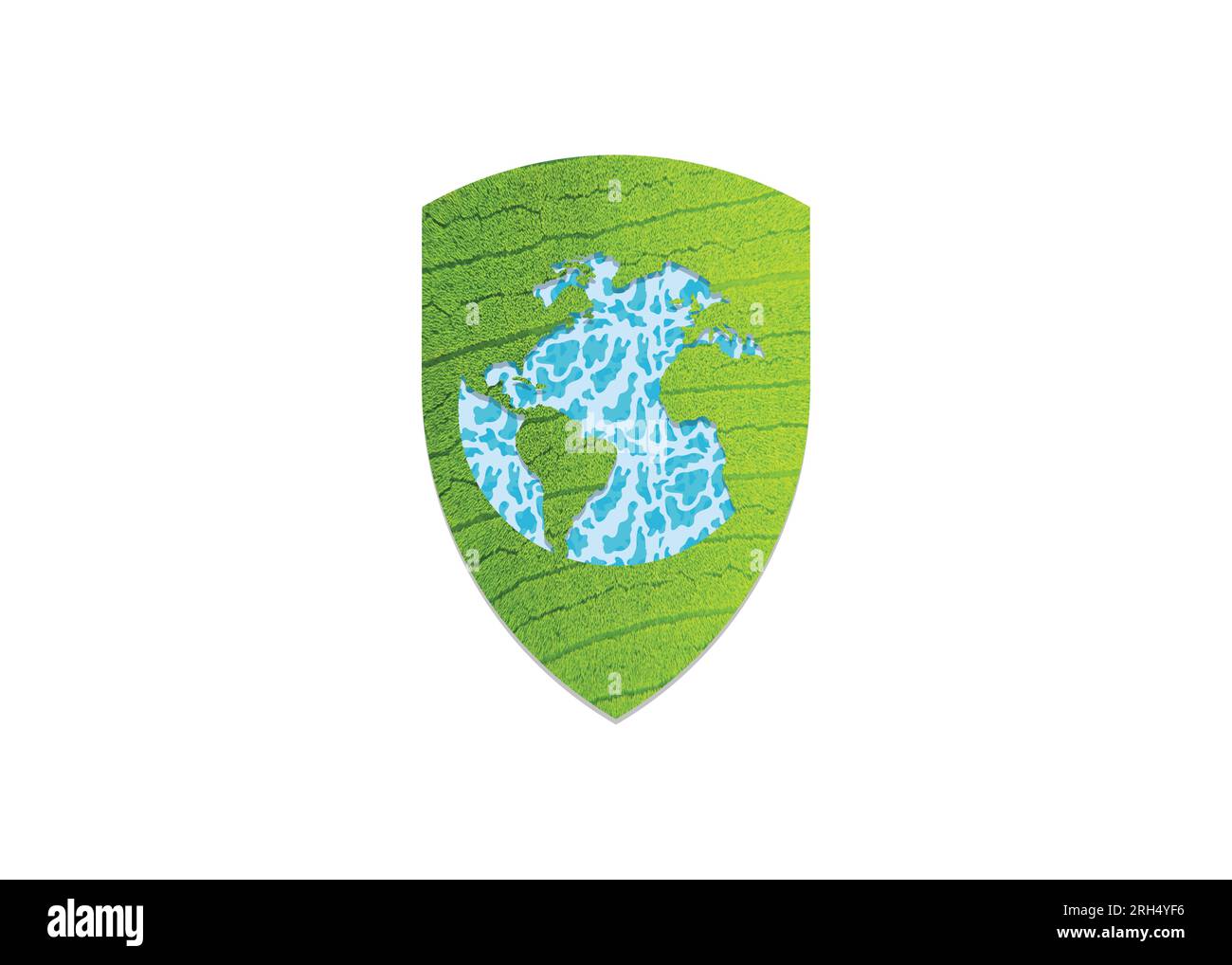 Green eco shield with map- save the earth concept. World Environment ...