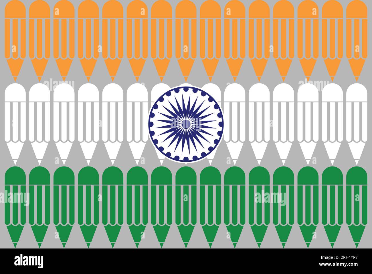 Indian Flag with some pencils in it vector art illustration design ...