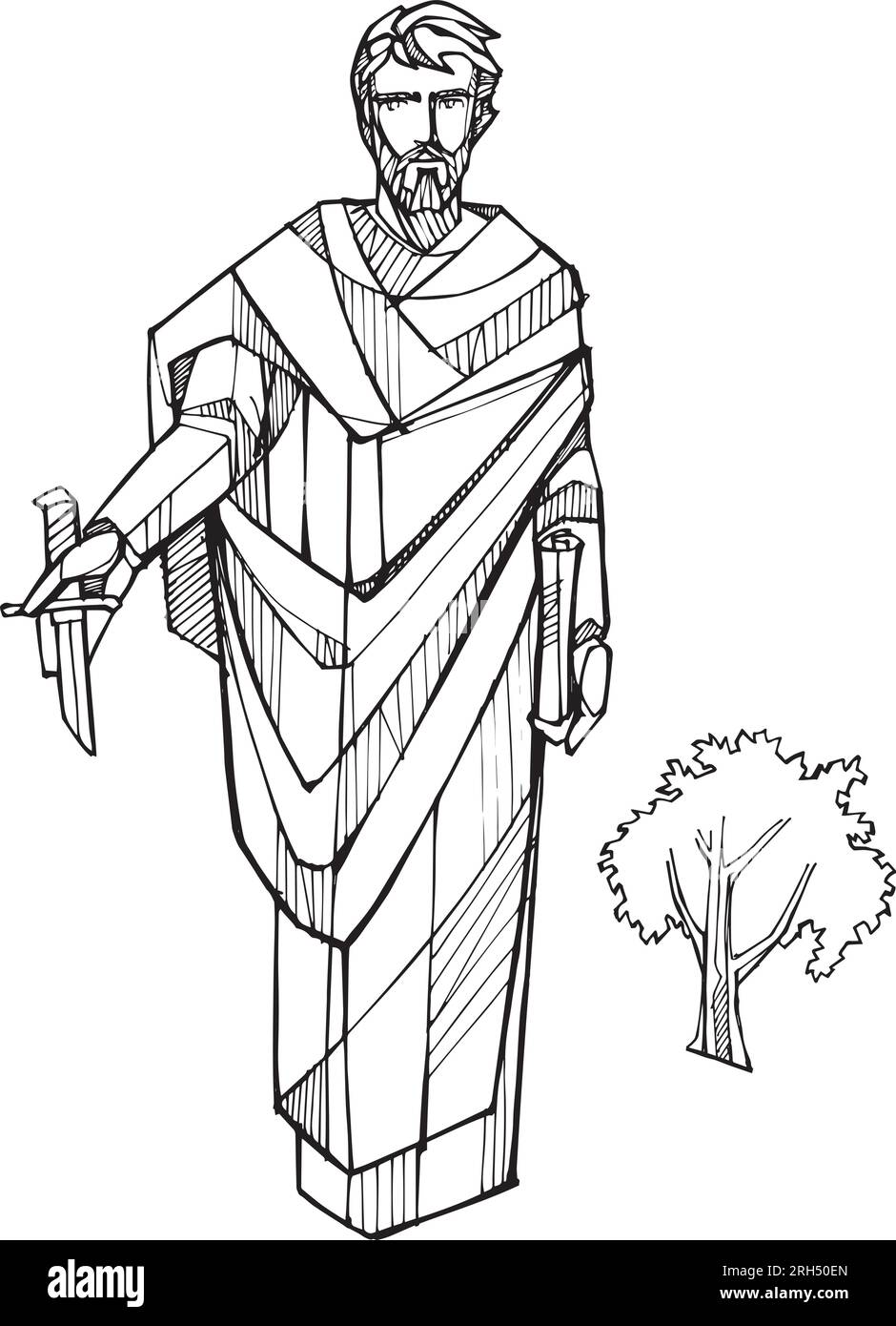 Hand drawn vector illustration or drawing of Nathanael Stock Vector ...