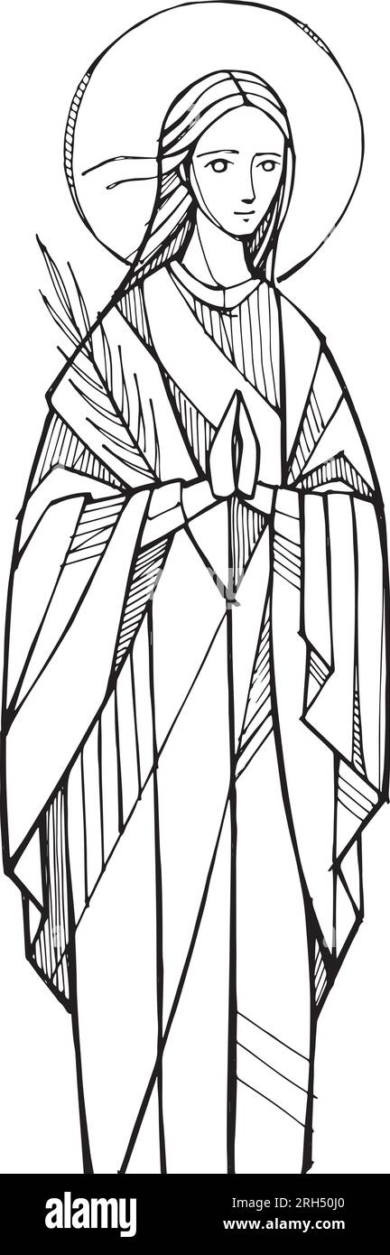 Hand drawn vector illustration or drawing of Maria Teresa Goretti Stock ...