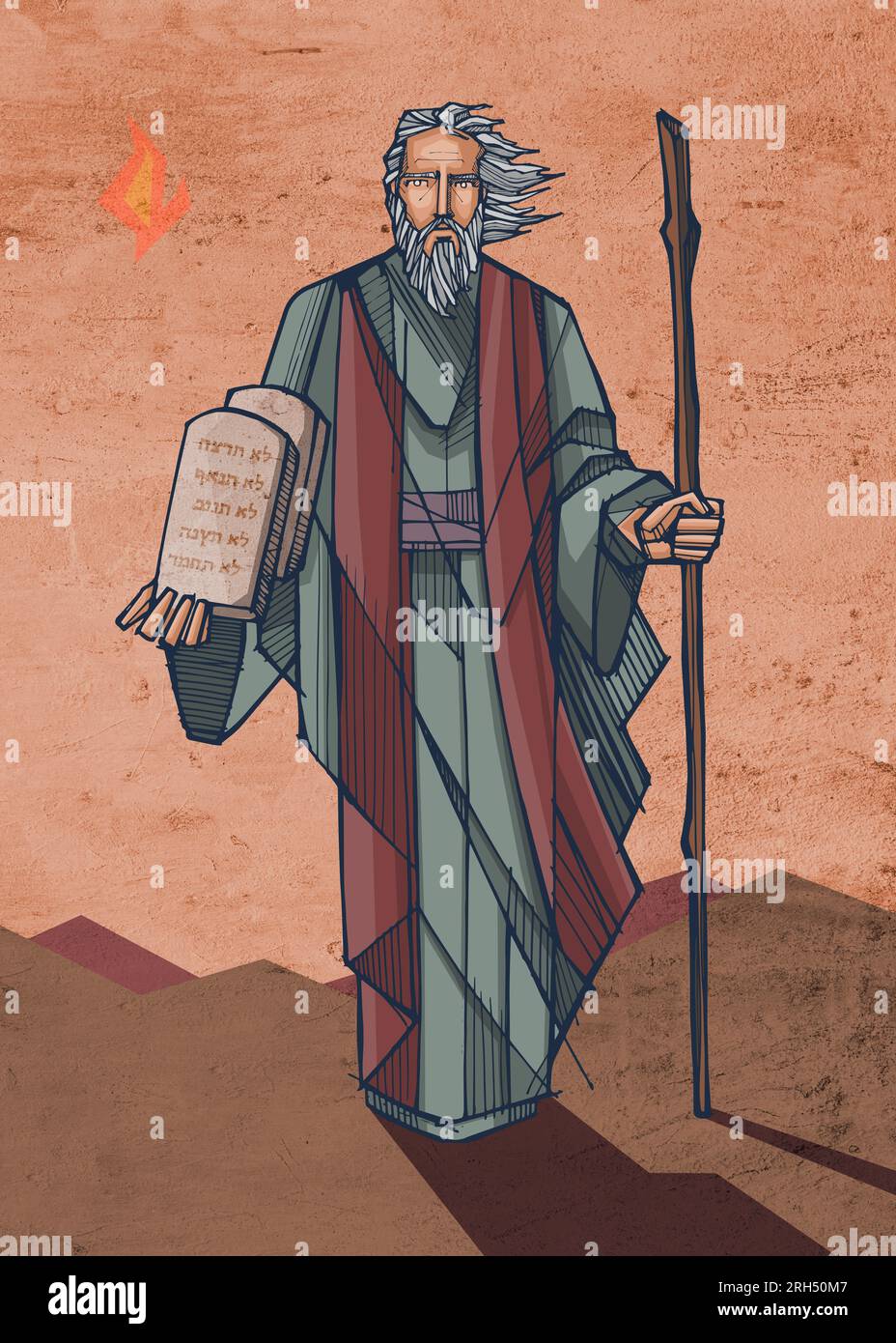 Hand drawn vector illustration or drawing of Moises Stock Photo - Alamy