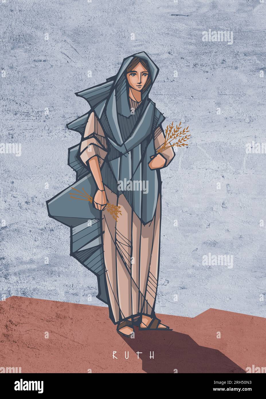 Hand drawn vector illustration or drawing of Ruth Stock Photo - Alamy