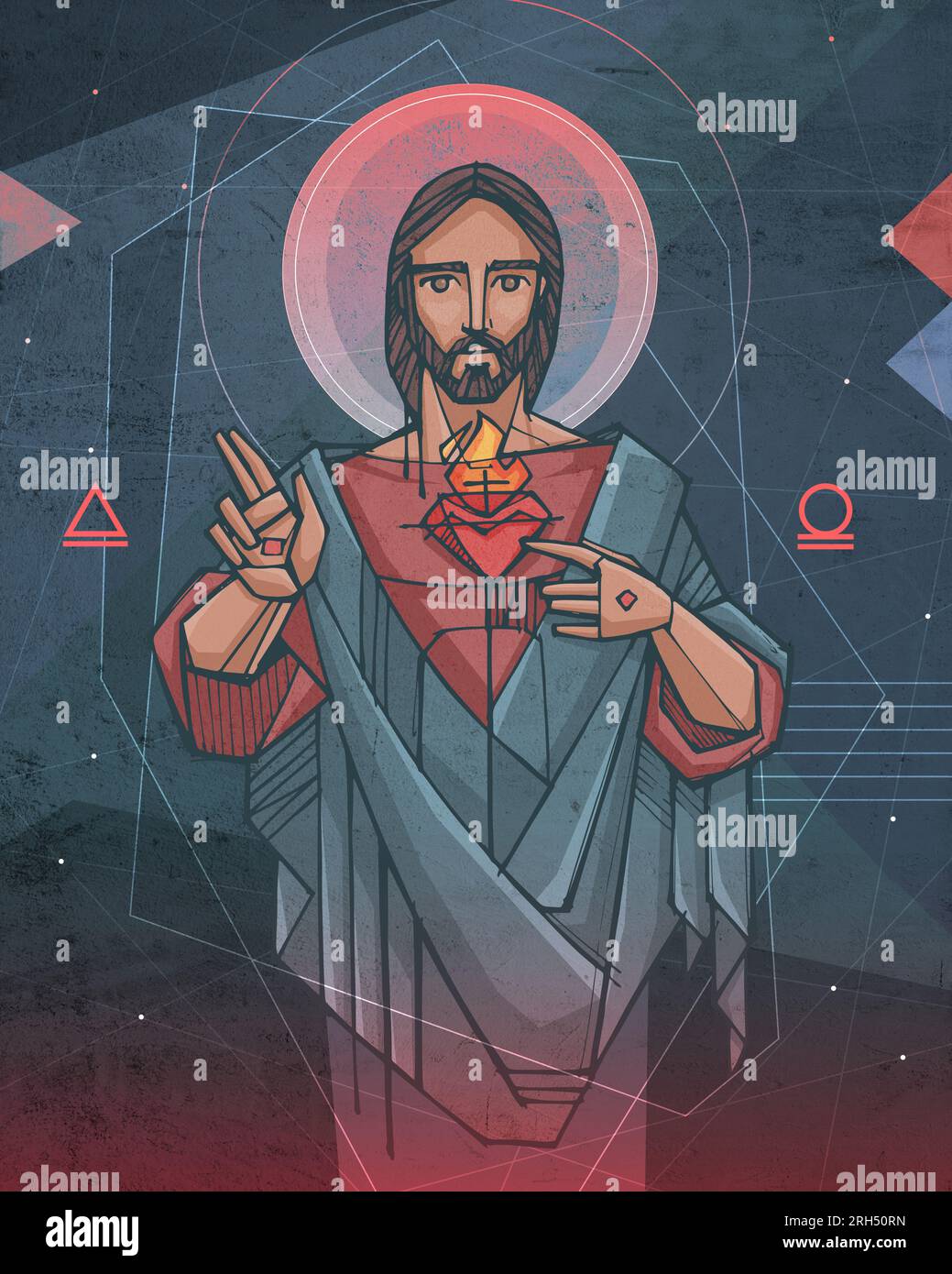 Sacred heart jesus illustration hi-res stock photography and images - Alamy