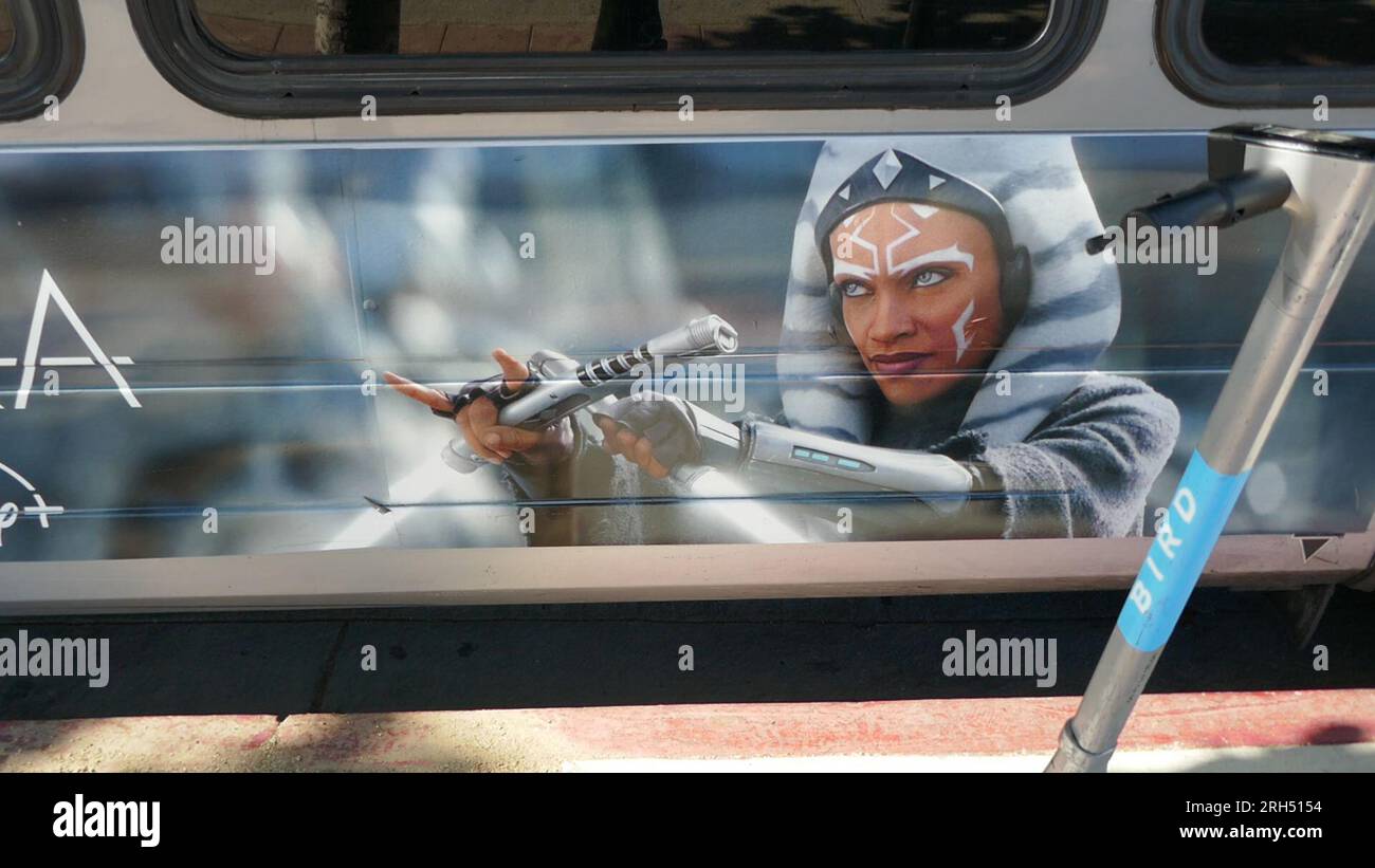 Los Angeles, California, USA 12th August 2023 Star Wars Ahsoka Bus on ...