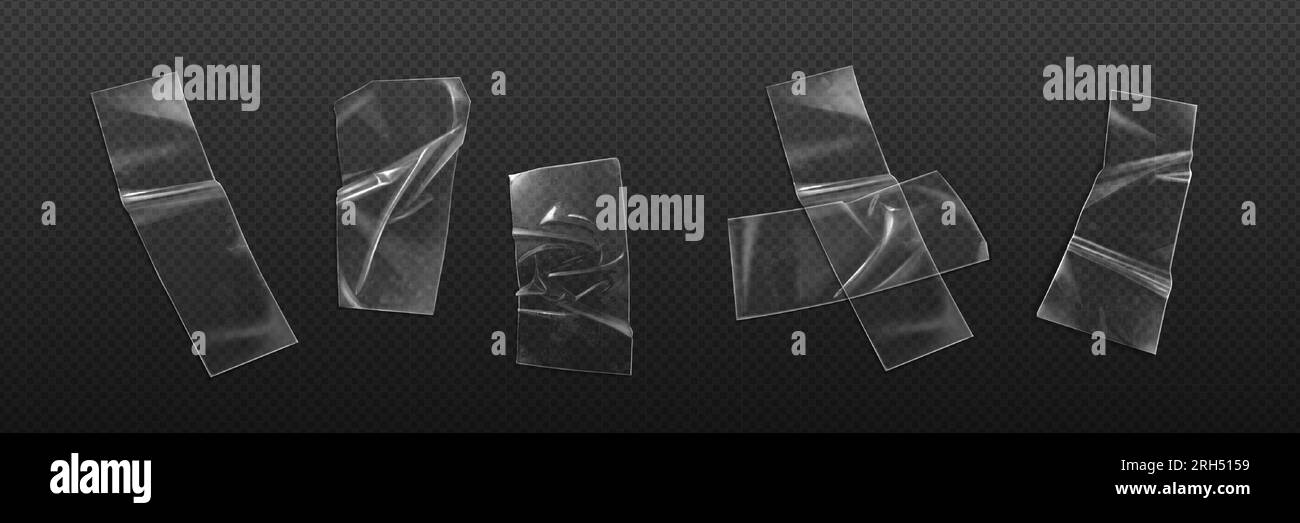 Plastic transparent duct tape paper sticker vector. Glue strip ...