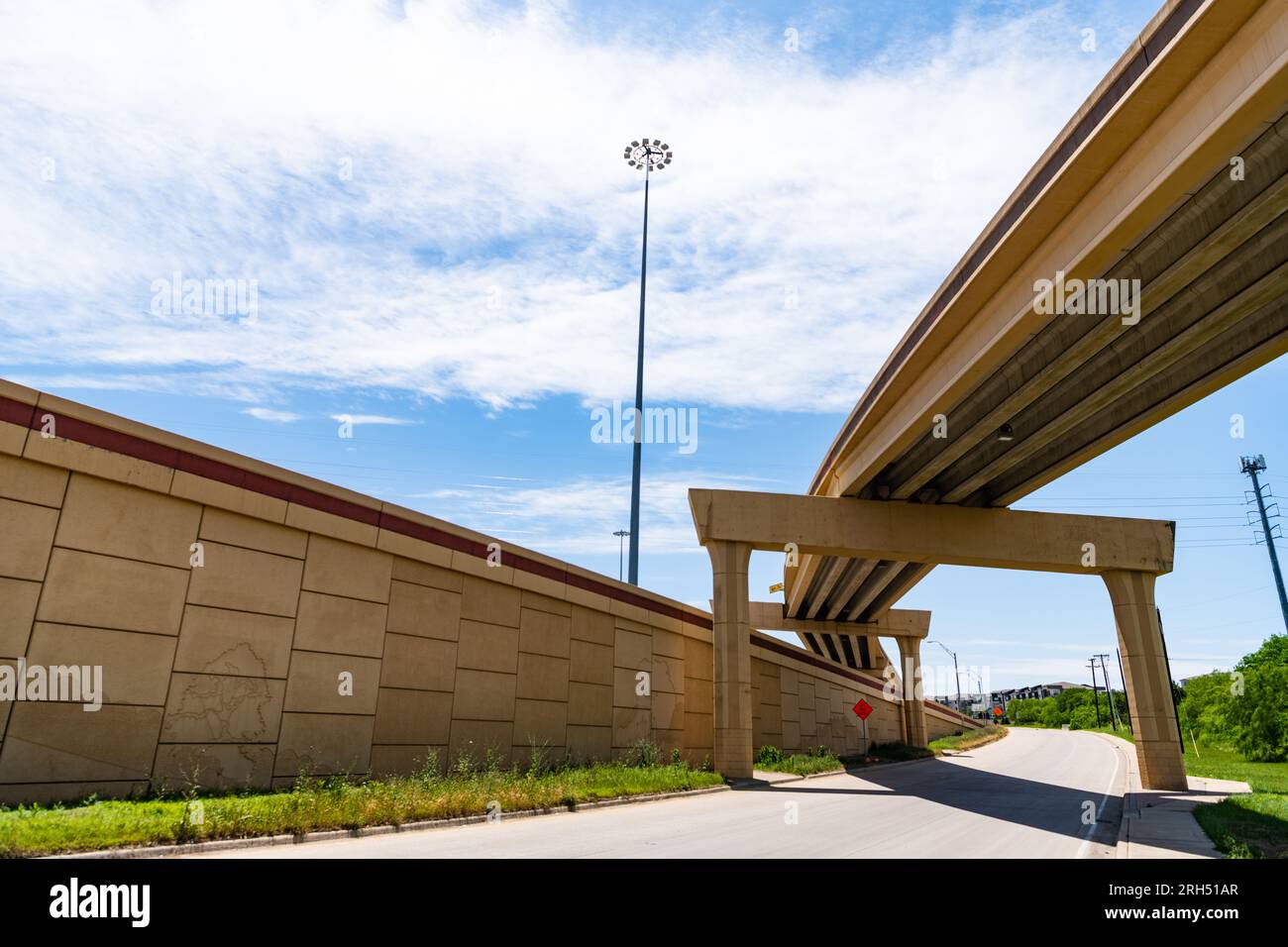 flyover architecture of transport system. bridge overpass on highway ...