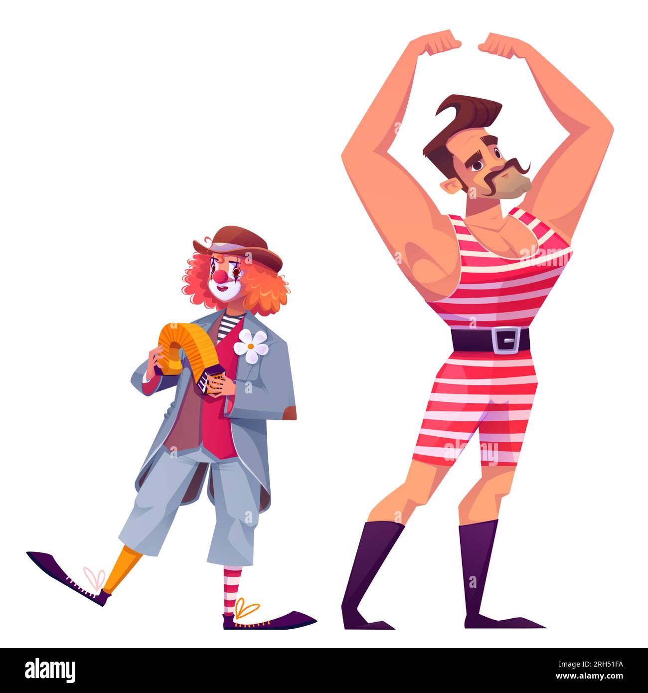 Circus cartoon character - vector carnival or theater artists ...