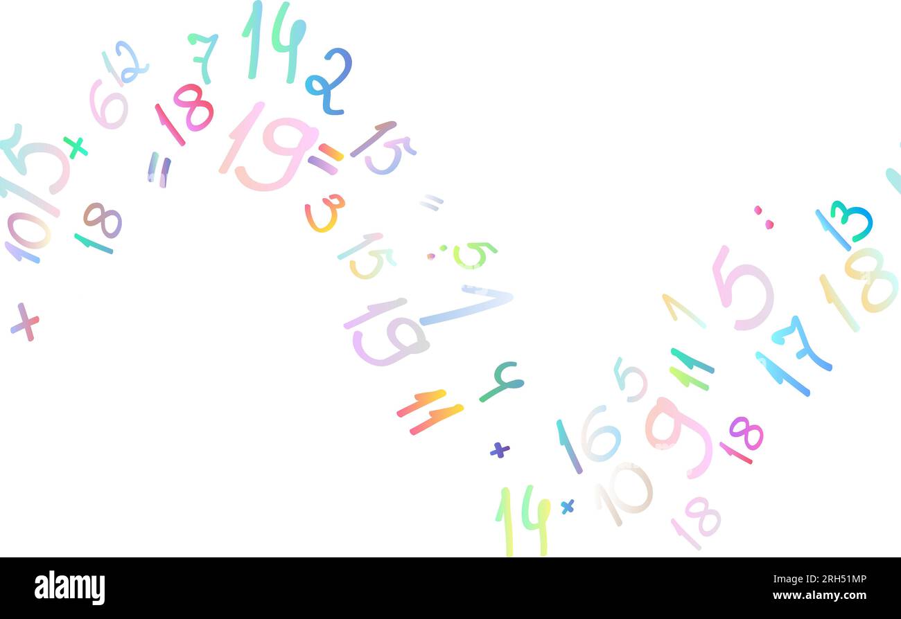 Color Numbers vector symbols. Seamless pattern of hand drawn brush ...