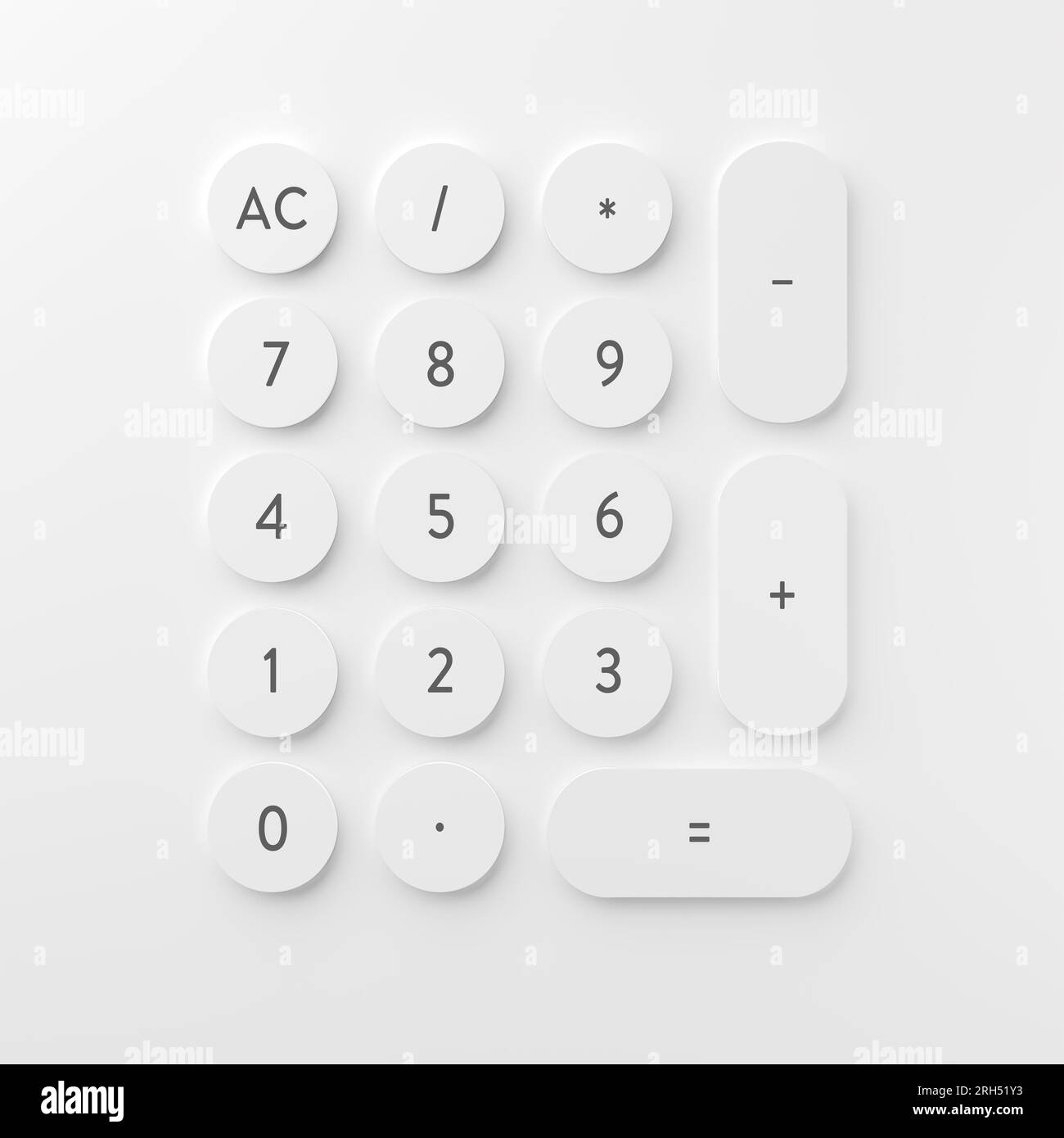 Minimalistic white calculator on white background. Abstract calculator ...