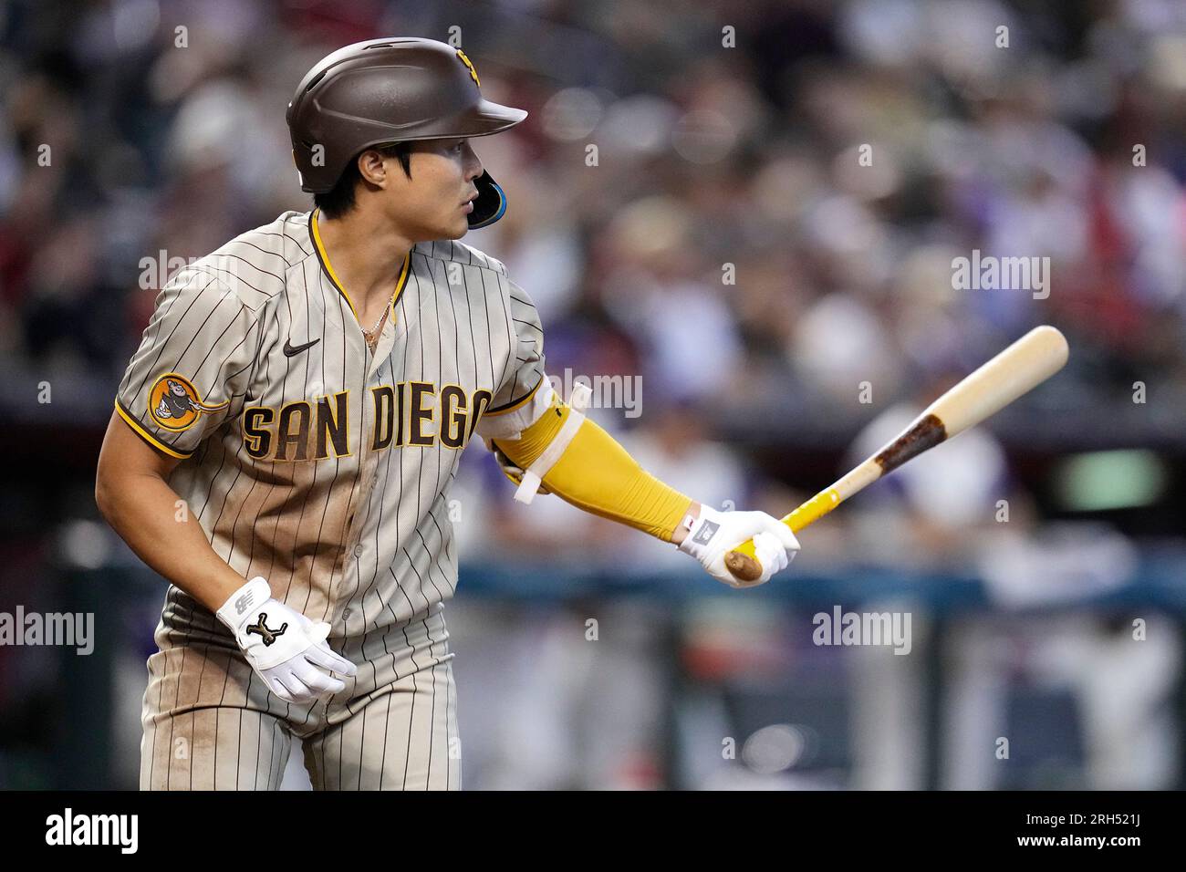San Diego Padres second baseman Ha-Seong Kim steps in to bat against ...