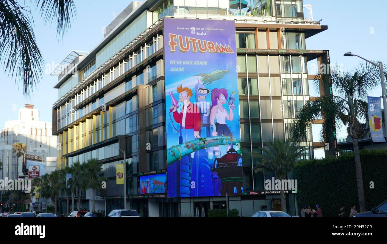 Los Angeles, California, USA 12th August 2023 Futurama Billboard at ...
