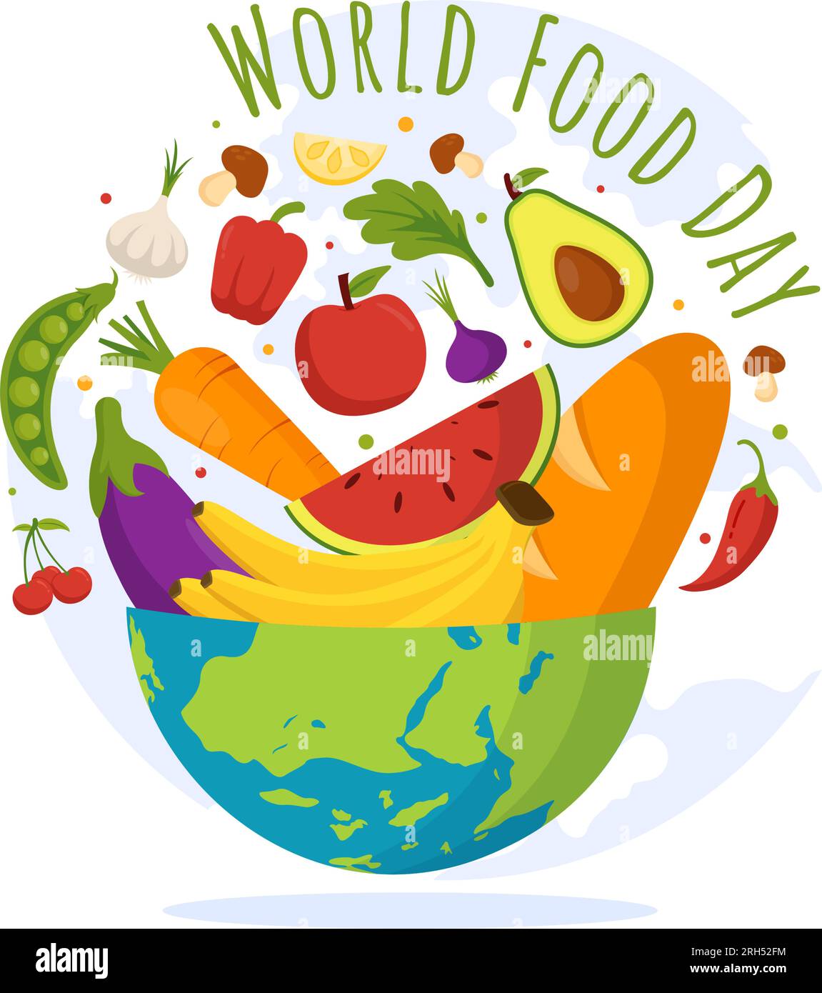 World Food Day Vector Illustration on 16 October with Various Foods ...