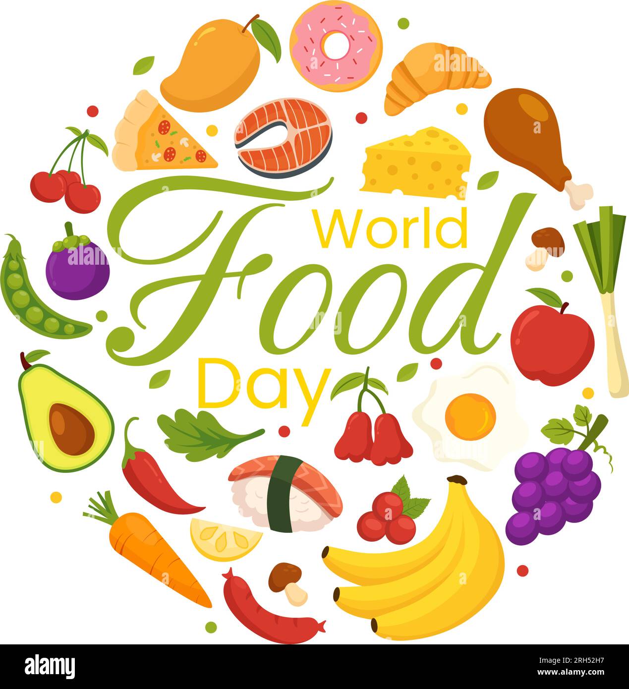 World Food Day Vector Illustration on 16 October with Various Foods ...