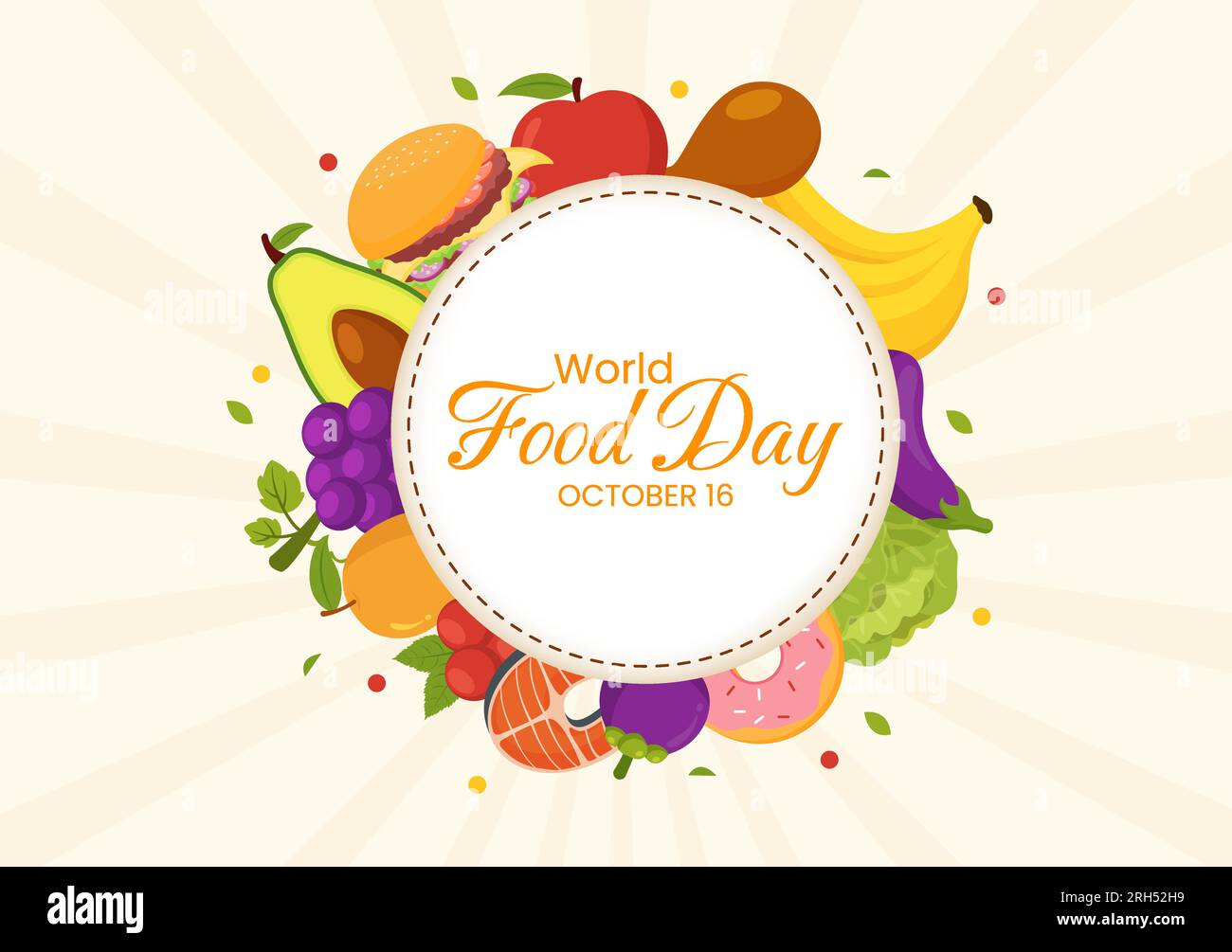 World Food Day Vector Illustration on 16 October with Various Foods ...