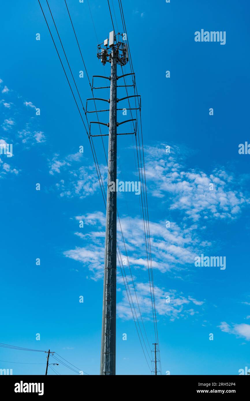 electricity provider. powering pylon utility. electricity power lines ...