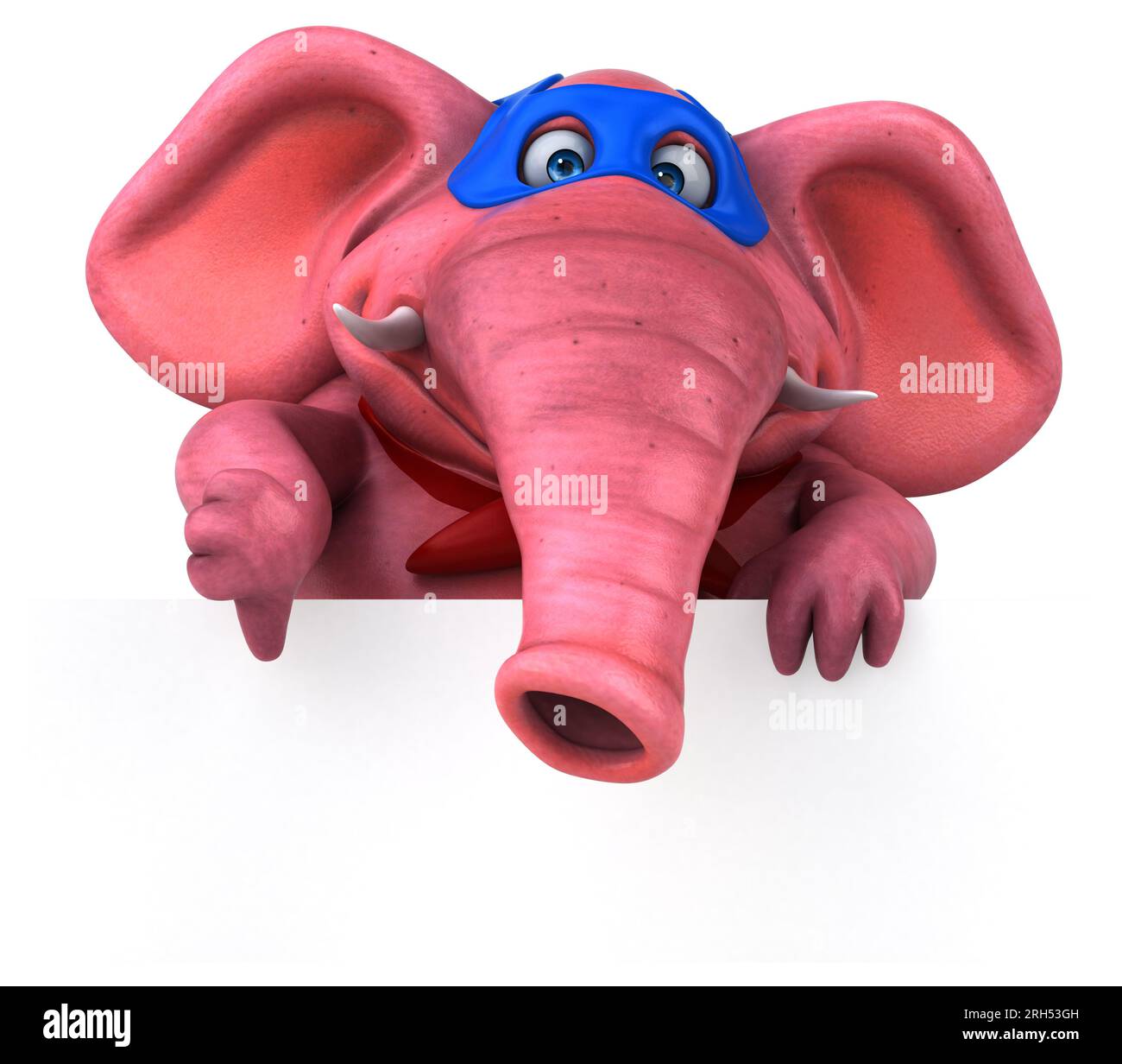 Fun 3D cartoon illustration of an elephant superhero Stock Photo - Alamy